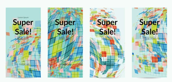 Square Pixel Mosaic Distorted Shape Transparent Overlapping Squatters ...