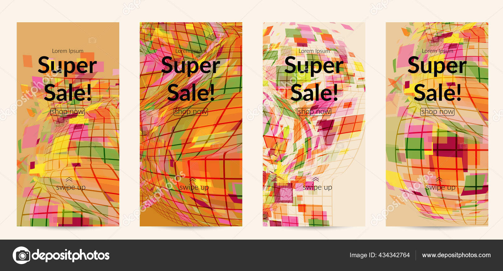 Square Pixel Mosaic Distorted Shape Transparent Overlapping Squatters ...