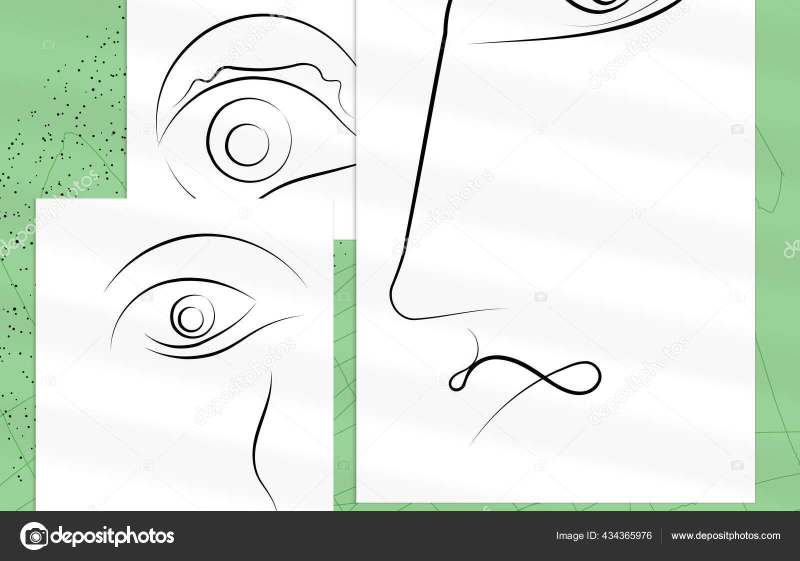 Contemporary Abstract Man Face Continuous One Line Drawing Modern Wall ...