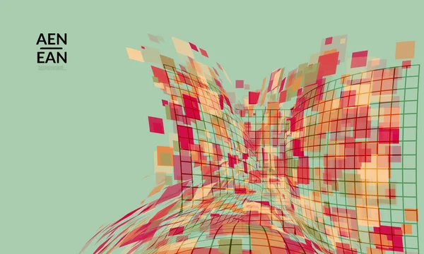 Square Pixel Mosaic Distorted Shape Transparent Overlapping Squatters ...