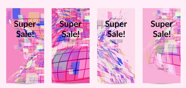 Square Pixel Mosaic Distorted Shape Transparent Overlapping Squatters ...