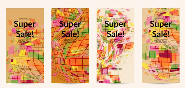 Square Pixel Mosaic Distorted Shape Transparent Overlapping Squatters ...