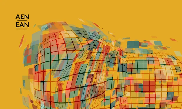 Square Pixel Mosaic Distorted Shape Transparent Overlapping Squatters ...