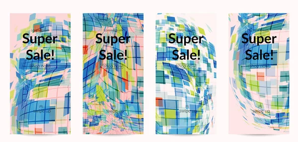 Square Pixel Mosaic Distorted Shape Transparent Overlapping Squatters ...