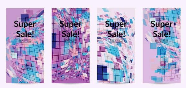 Square Pixel Mosaic Distorted Shape Transparent Overlapping Squatters ...