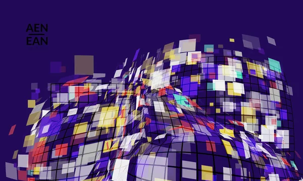 Square Pixel Mosaic Distorted Shape Transparent Overlapping Squatters ...