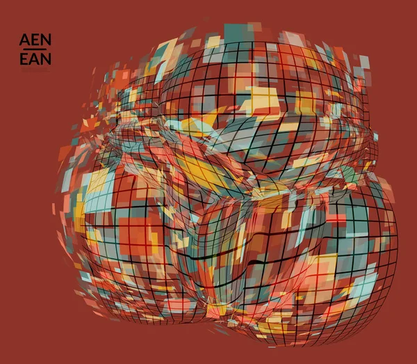 Square Pixel Mosaic Distorted Shape Transparent Overlapping Squatters ...