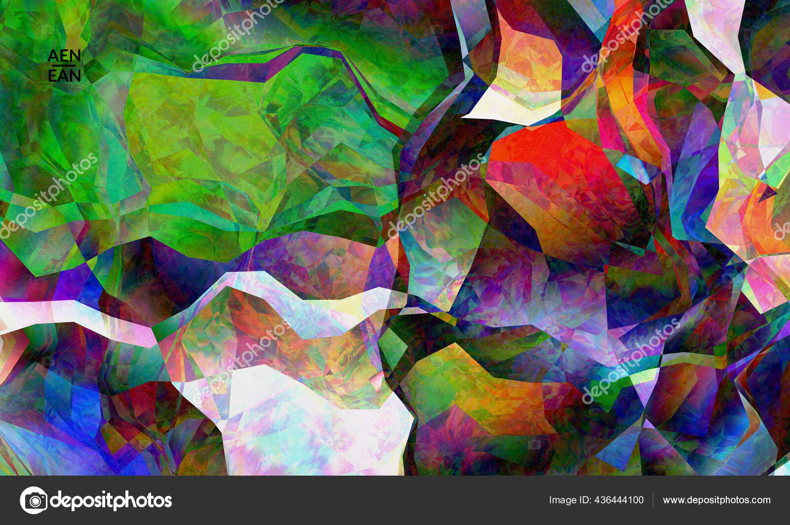 Multicolored Wavy Pattern Overlapping Gradient Filtered Shapes Vibrant ...