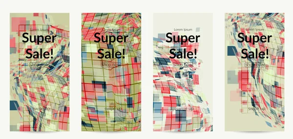 Square Pixel Mosaic Distorted Shape Transparent Overlapping Squatters ...