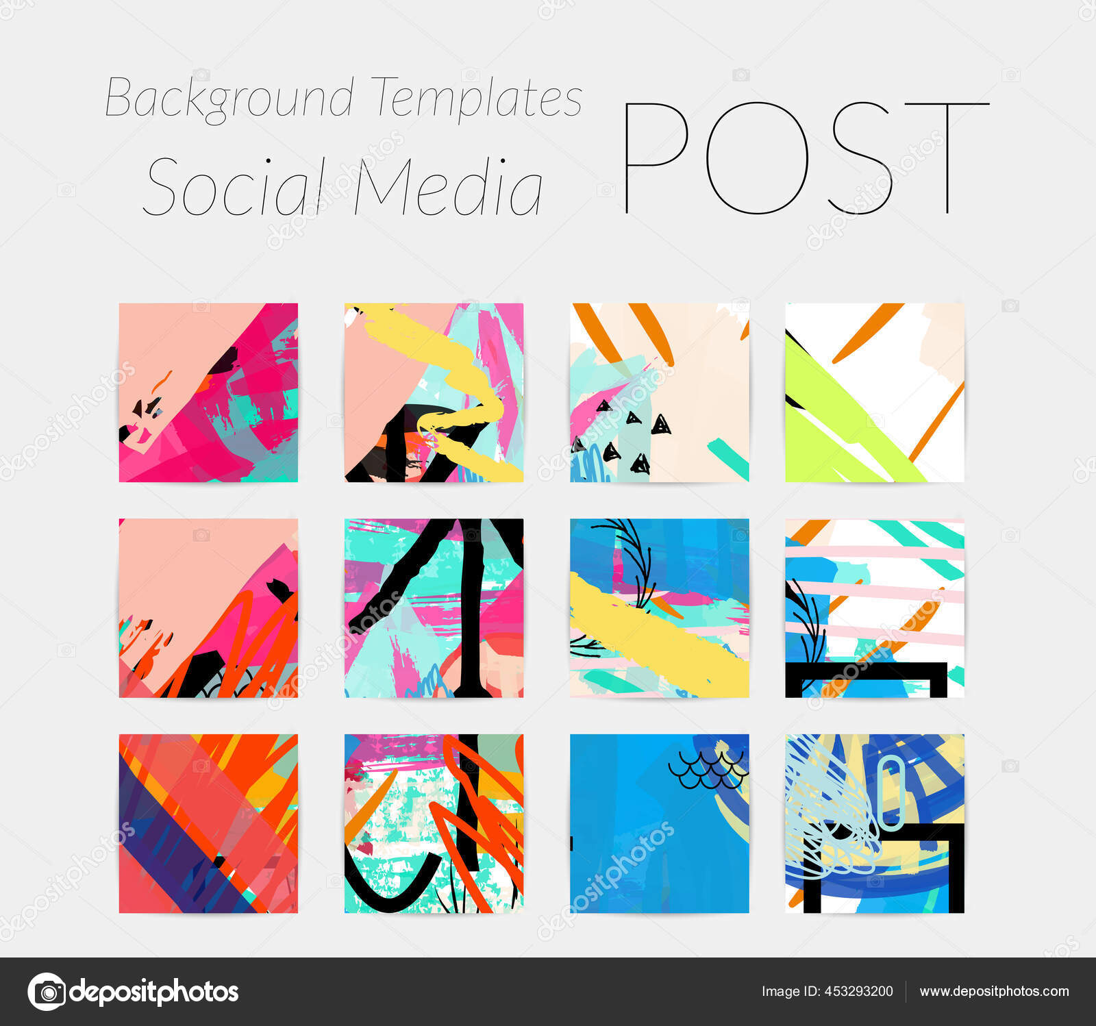 Creative Backgrounds Social Media Editable Story Templates Bright ...