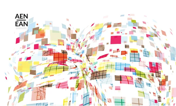 Square Pixel Multicolored Mosaic White Transparent Overlapping ...