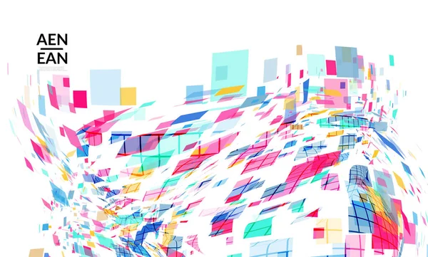 Square Pixel Multicolored Mosaic White Transparent Overlapping ...