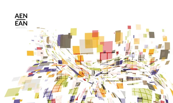 Square Pixel Multicolored Mosaic White Transparent Overlapping ...