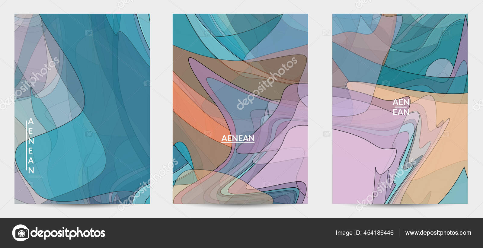 Flyer Template Pastel Colored Transparent Overlapping Shapes Creating ...