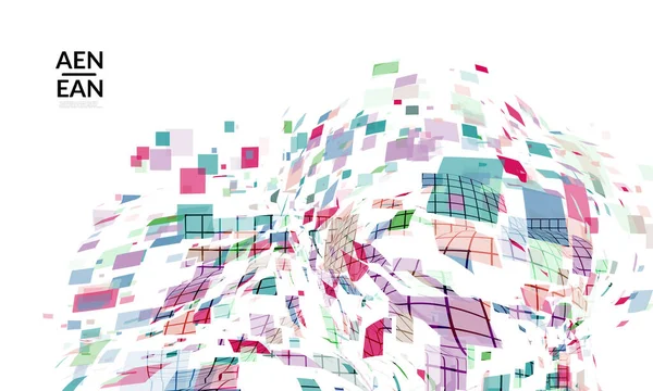 Square Pixel Multicolored Mosaic White Transparent Overlapping ...