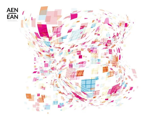 Square Pixel Multicolored Mosaic White Transparent Overlapping ...