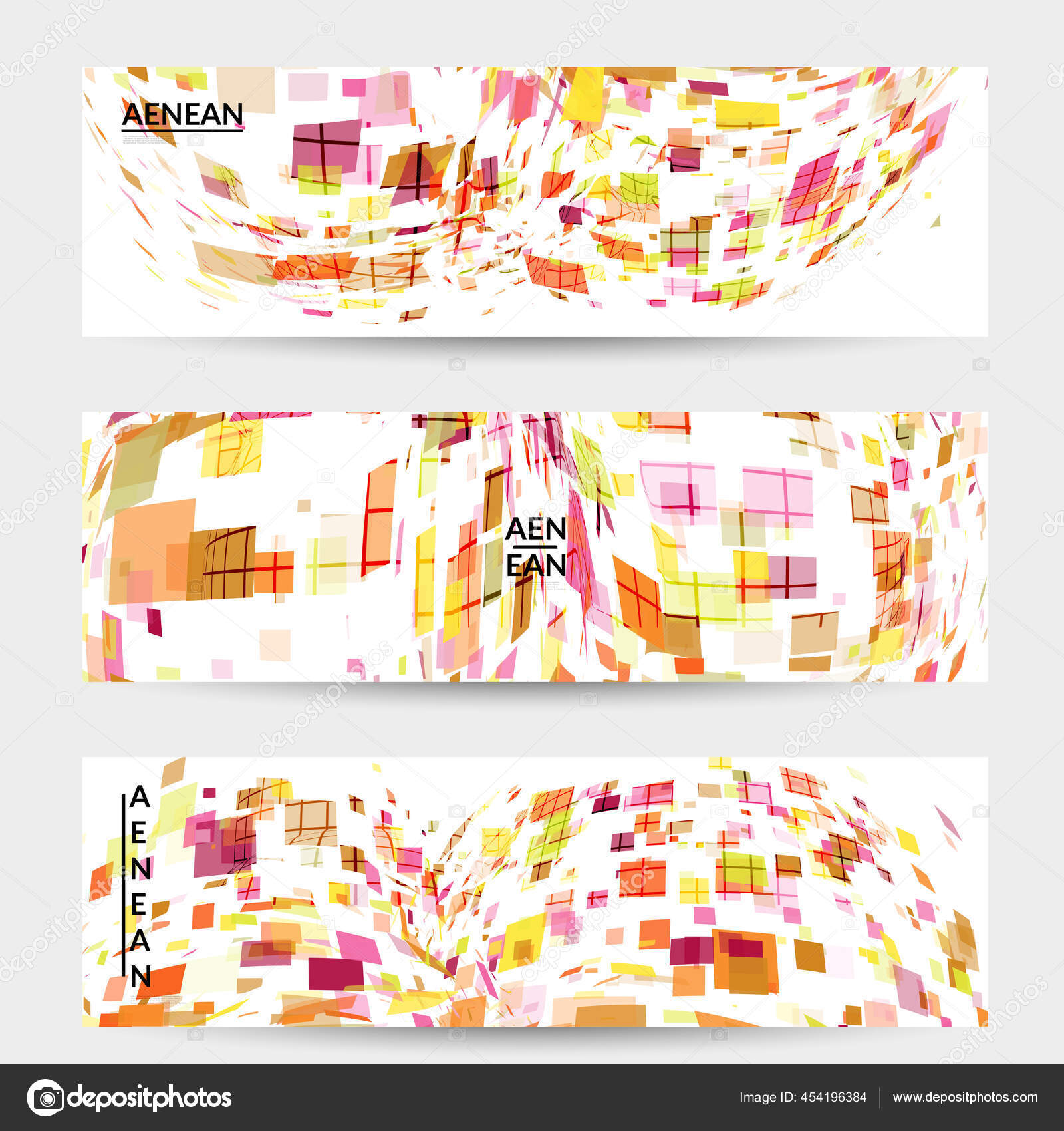 Square Pixel Multicolored Mosaic White Transparent Overlapping ...