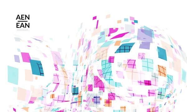 Square Pixel Multicolored Mosaic White Transparent Overlapping ...