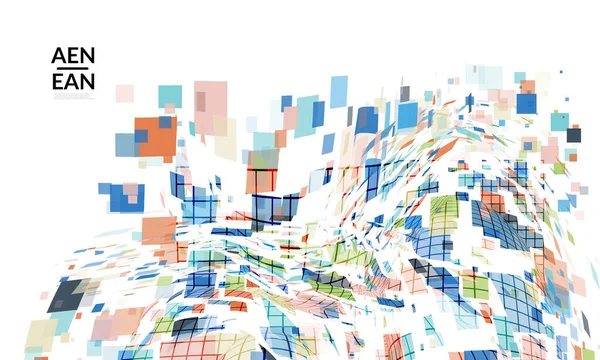 Square Pixel Multicolored Mosaic White Transparent Overlapping ...