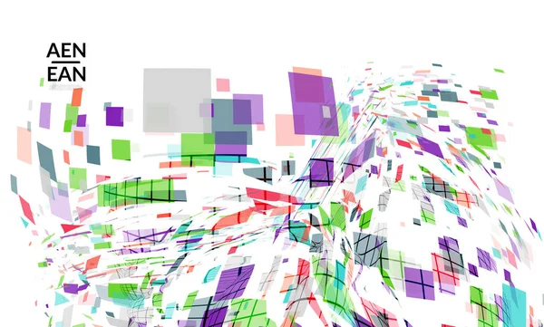 Square Pixel Multicolored Mosaic White Transparent Overlapping ...