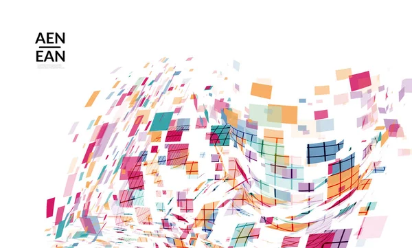 Square Pixel Multicolored Mosaic White Transparent Overlapping ...