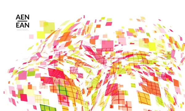 Square Pixel Multicolored Mosaic White Transparent Overlapping ...