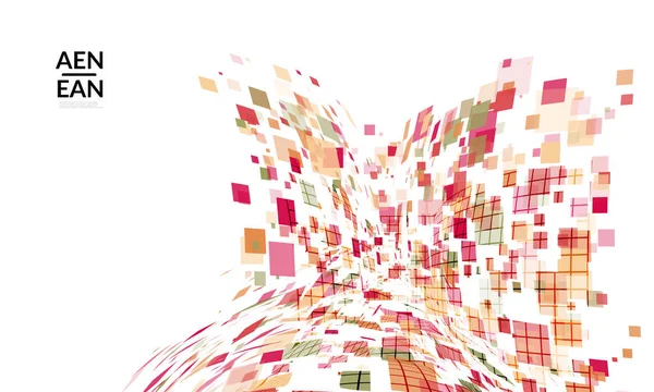 Square Pixel Multicolored Mosaic White Transparent Overlapping ...