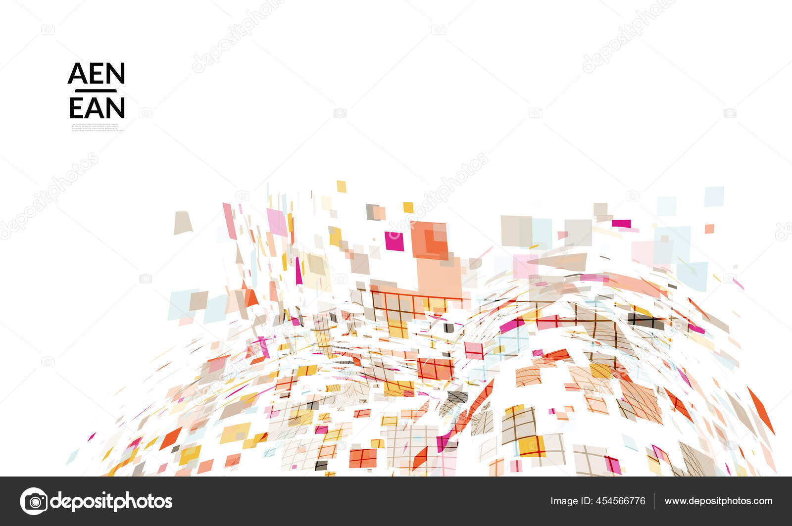 Square Pixel Multicolored Mosaic White Transparent Overlapping ...