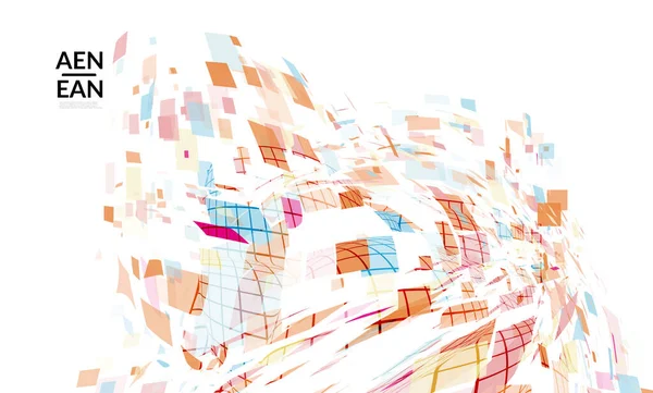 Square Pixel Multicolored Mosaic White Transparent Overlapping ...