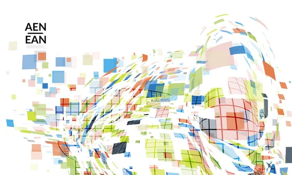 Square Pixel Multicolored Mosaic White Transparent Overlapping ...