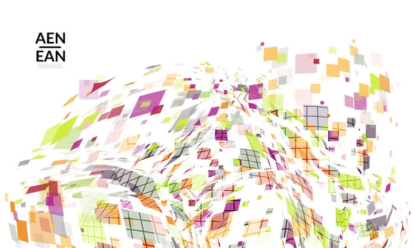 Square Pixel Multicolored Mosaic White Transparent Overlapping ...