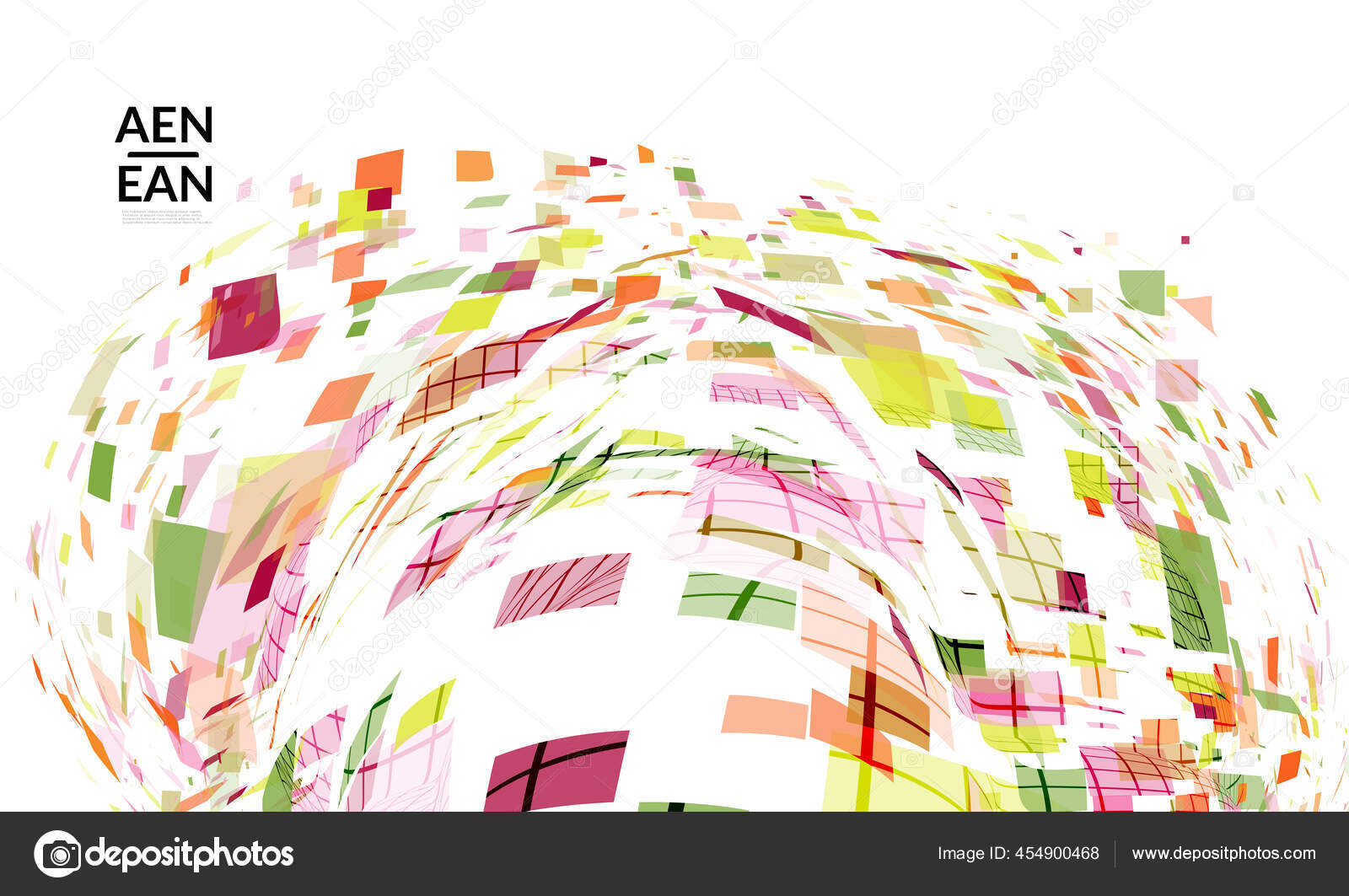 Square Pixel Multicolored Mosaic White Transparent Overlapping ...