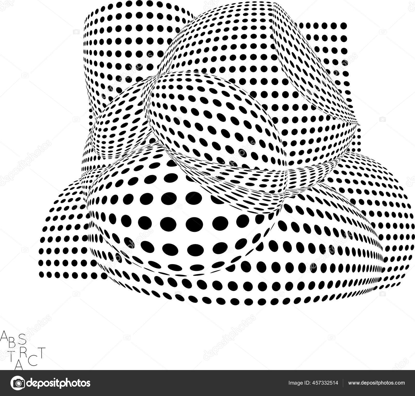 Abstract Futuristic Dotted Shape Visual Distortion Effect Optical Art ...
