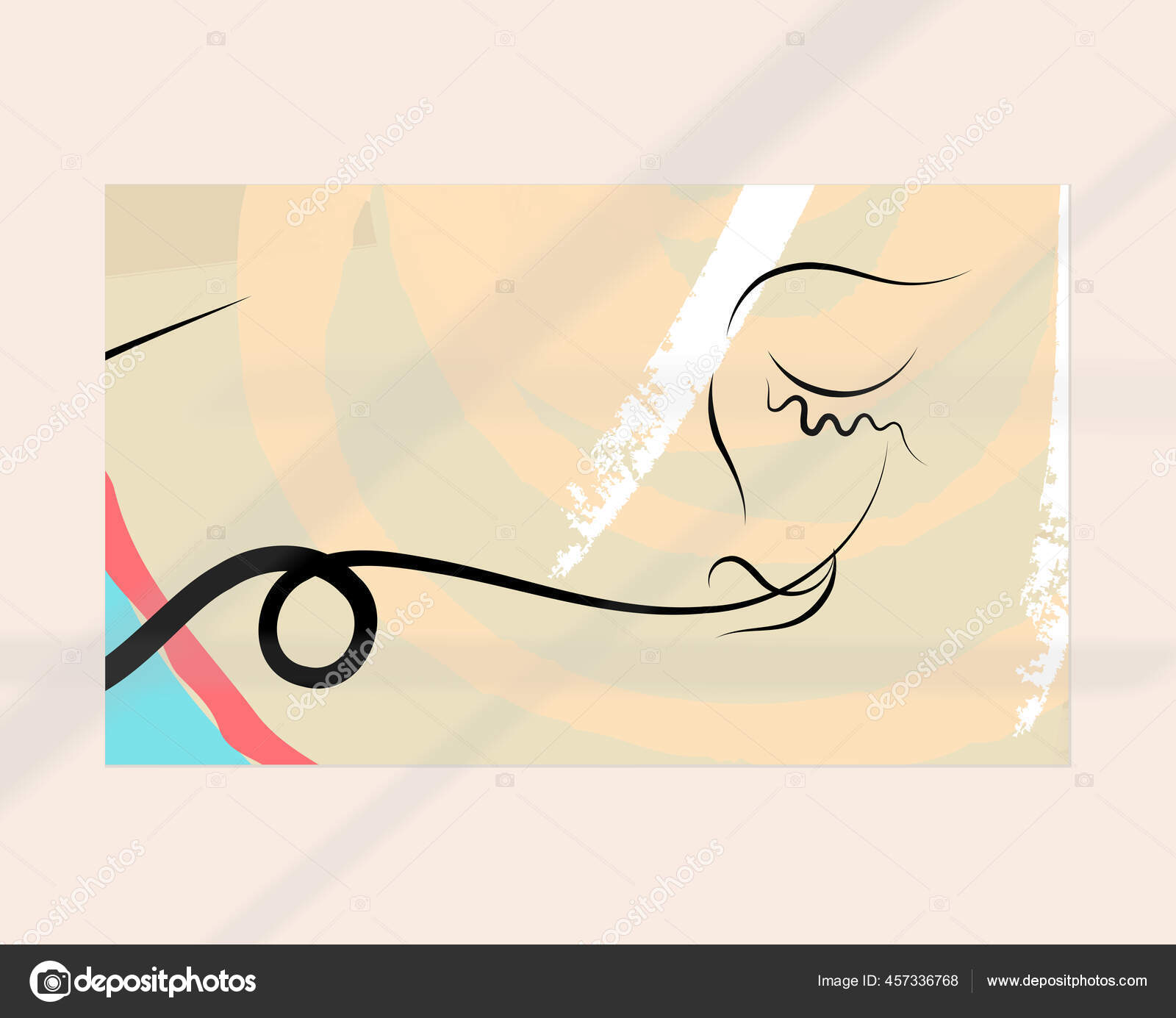 Continuous Linear Abstract Face Drawing Abstract Background ...
