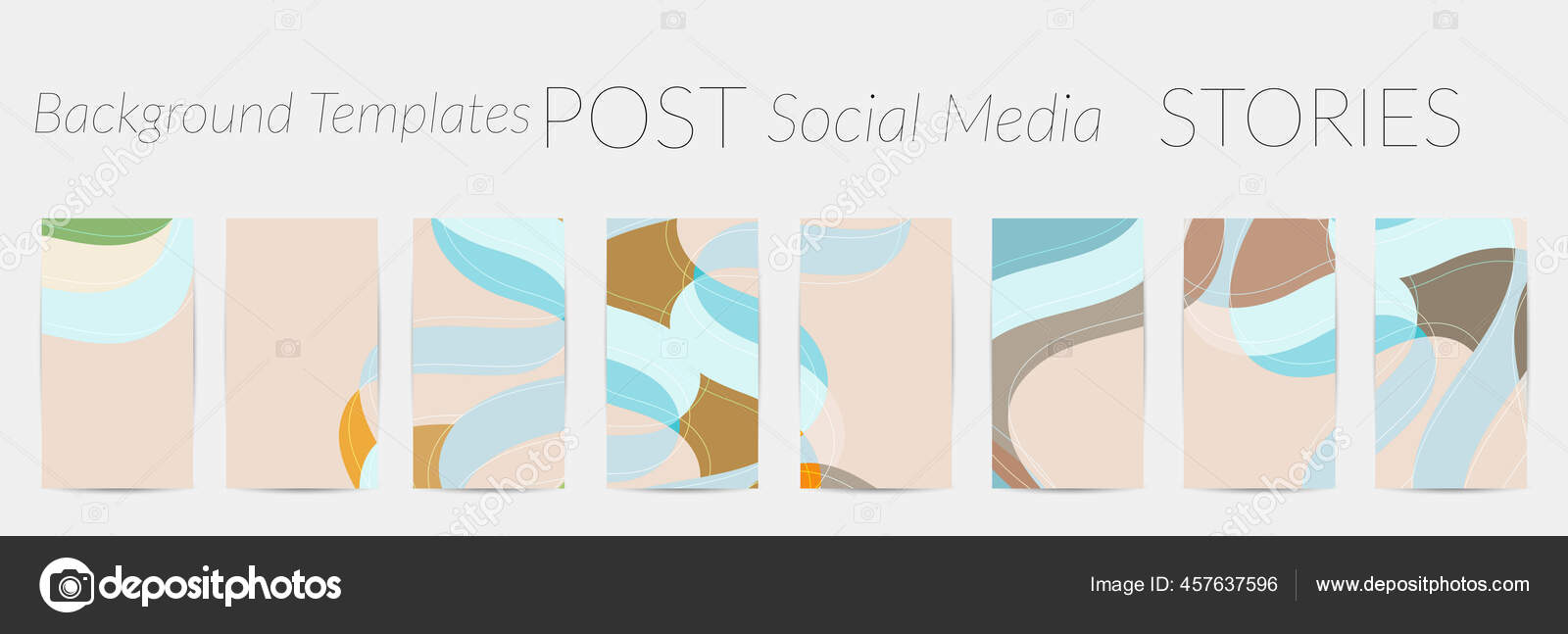 Social Media Booster Background Set Art Terrazzo Pattern Wavy Shapes ...