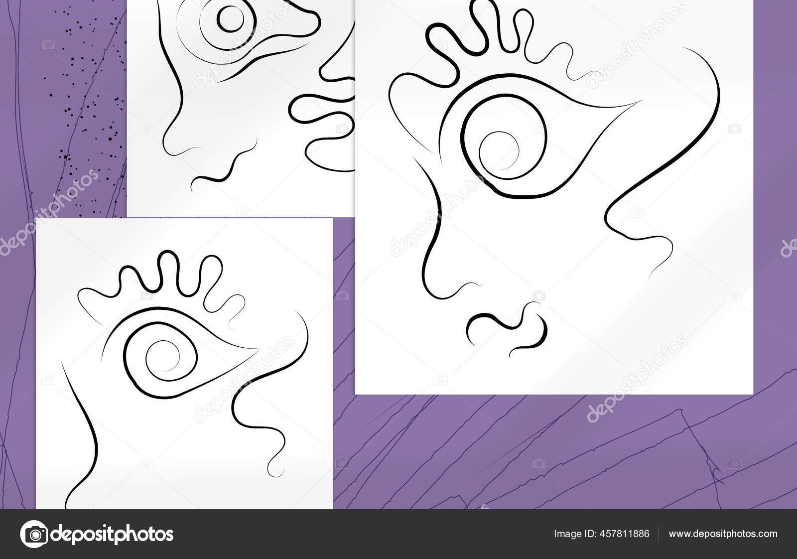 Contemporary Abstract Man Face Continuous One Line Drawing Modern Wall ...