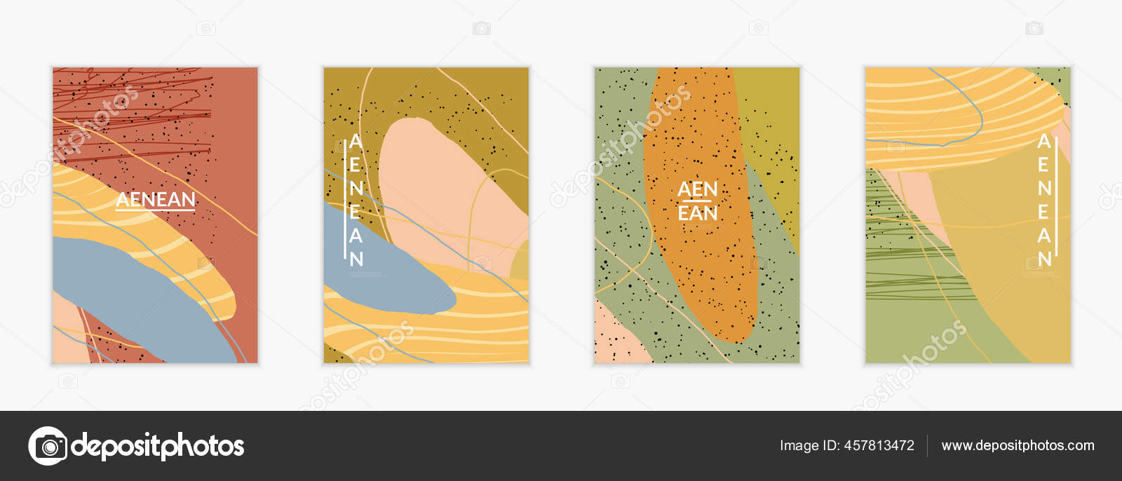 Minimal Abstract Vector Cover Template Organic Grunge Textured Overlapping Wavy Stock Vector By