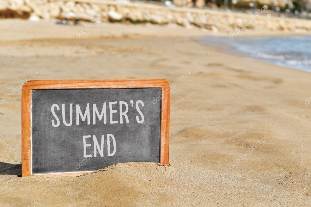 Text summers end in a chalkboard on the beach Stock Photo by ©nito103 ...