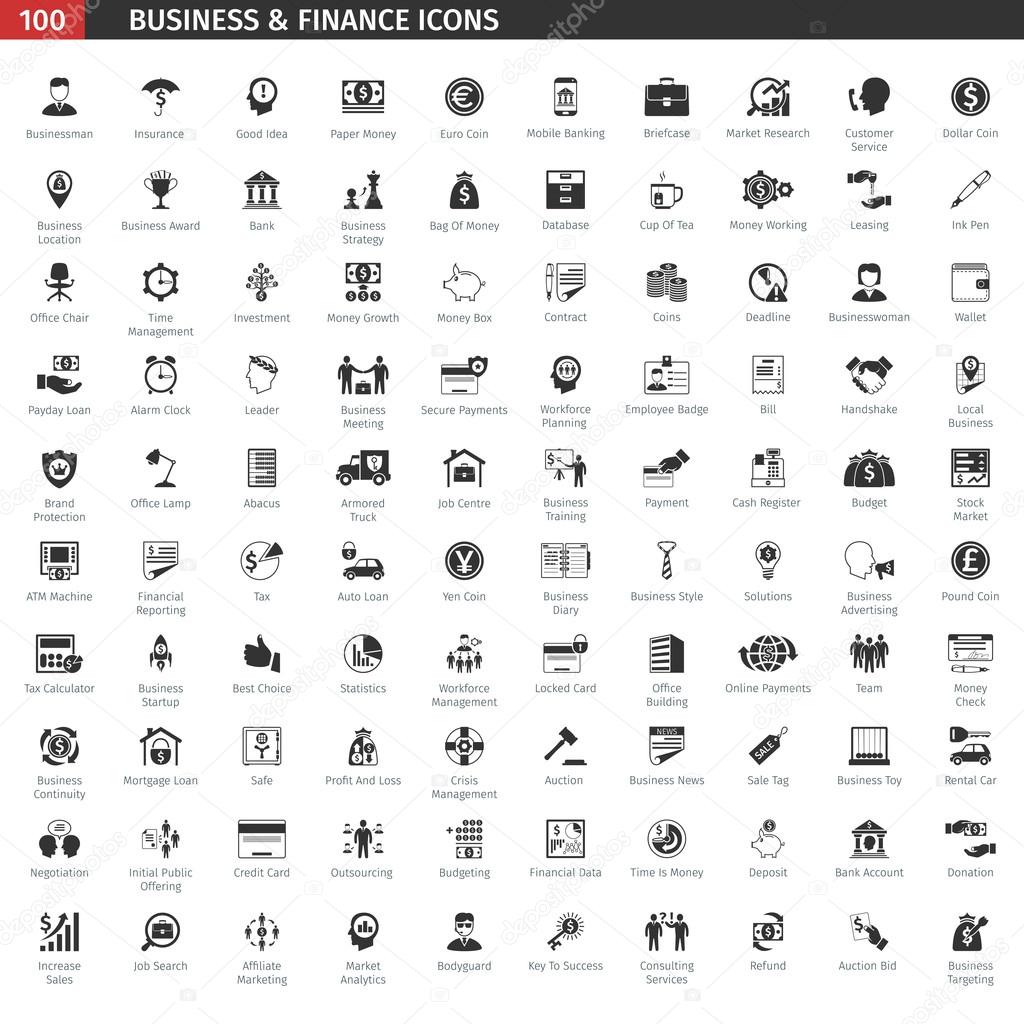 Black Business Icons Set Stock Vector Image by ©Genestro #101680258