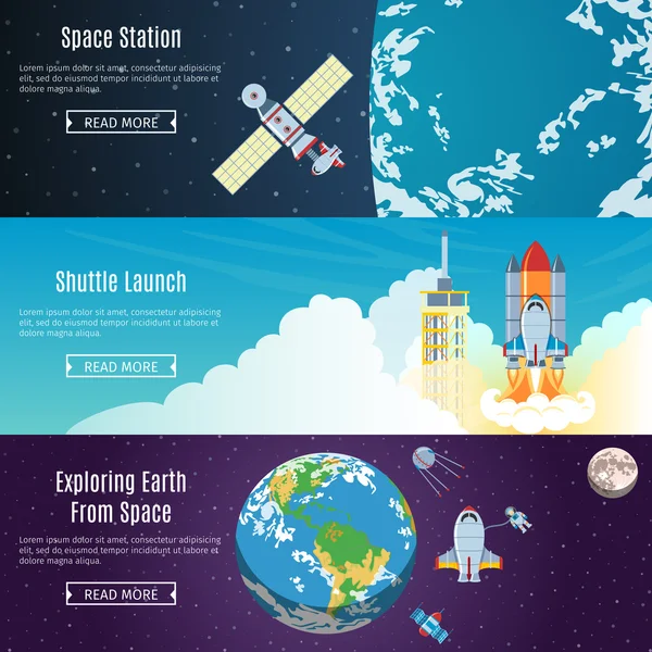 Space Theme Banners — Stock Vector © Genestro #101680578