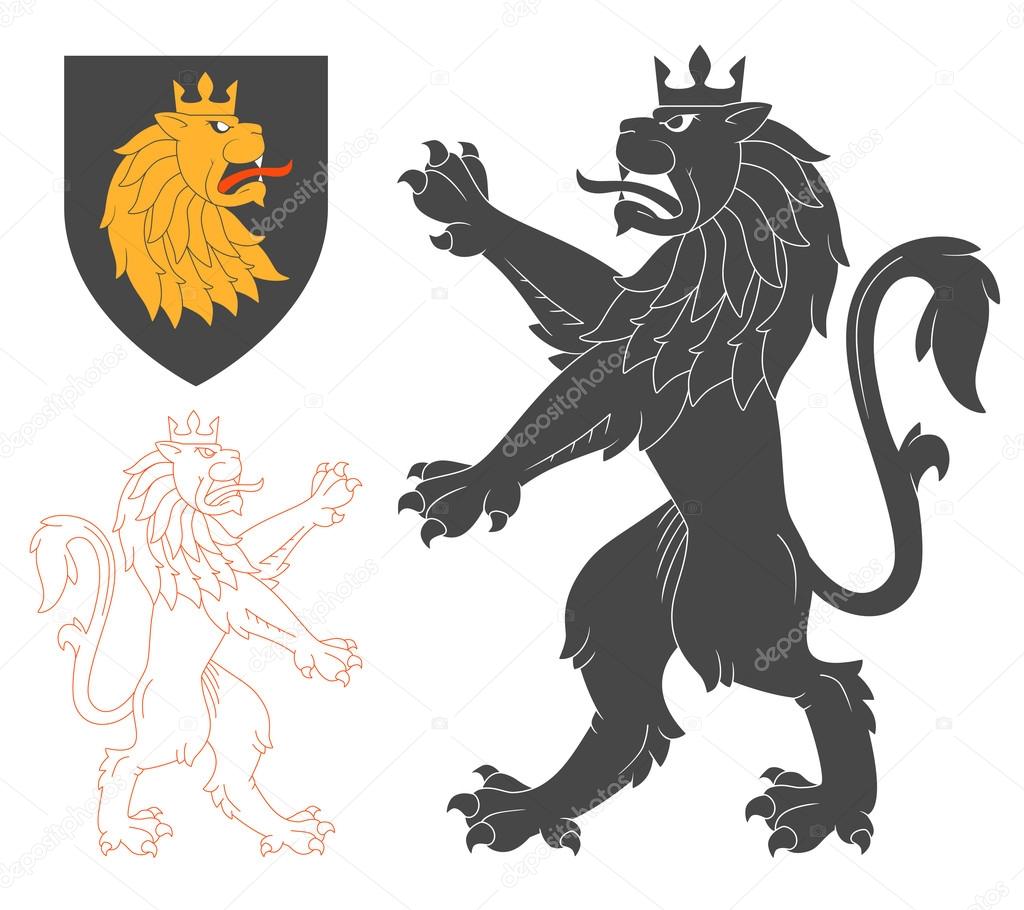 Black Lion Illustration Stock Vector by ©Genestro #118268214