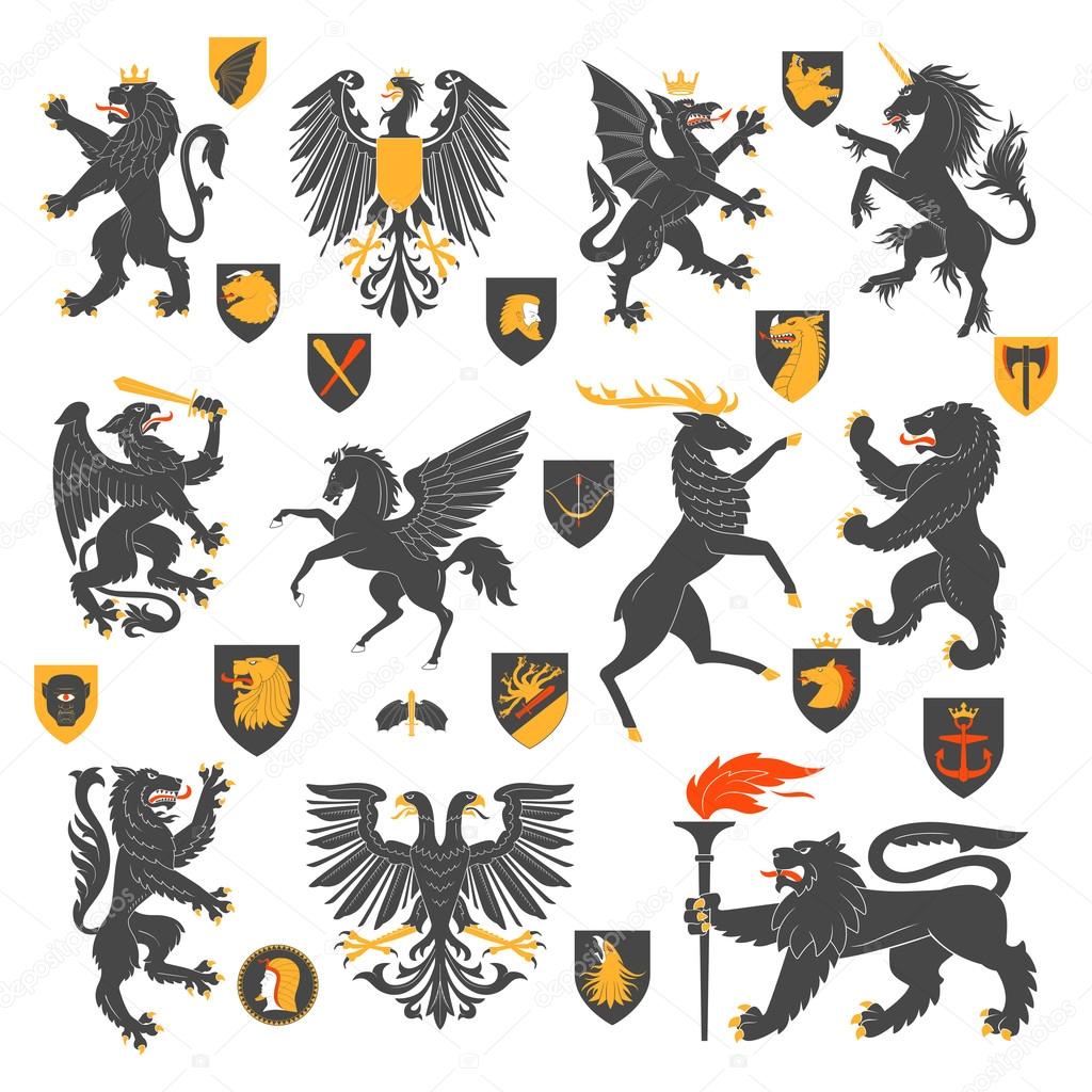 Heraldic Animals And Elements Stock Vector Image by ©Genestro #122412730 Heraldic Animals And Elements Stock Vector Image by ©Genestro #122412730