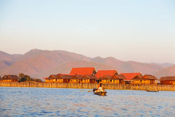 Floating village house in Inle Lake – Stock Editorial Photo ...