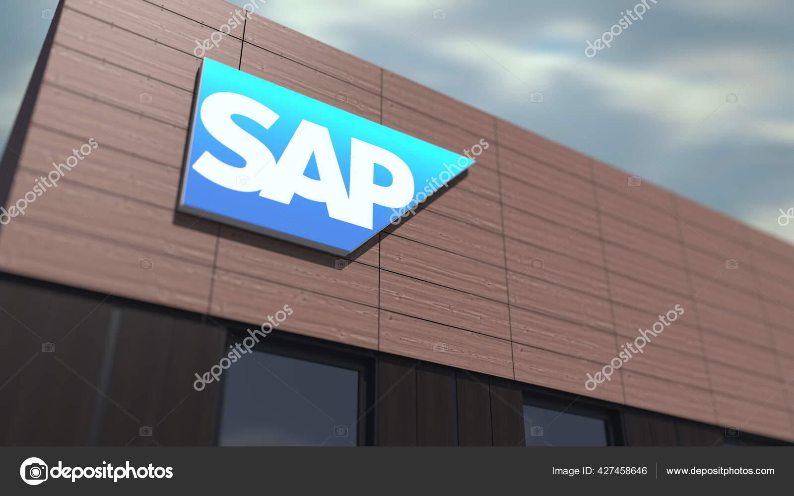 SAP SE logo on the building, editorial 3d rendering — Stock Editorial Photo © alexeynovikov ...