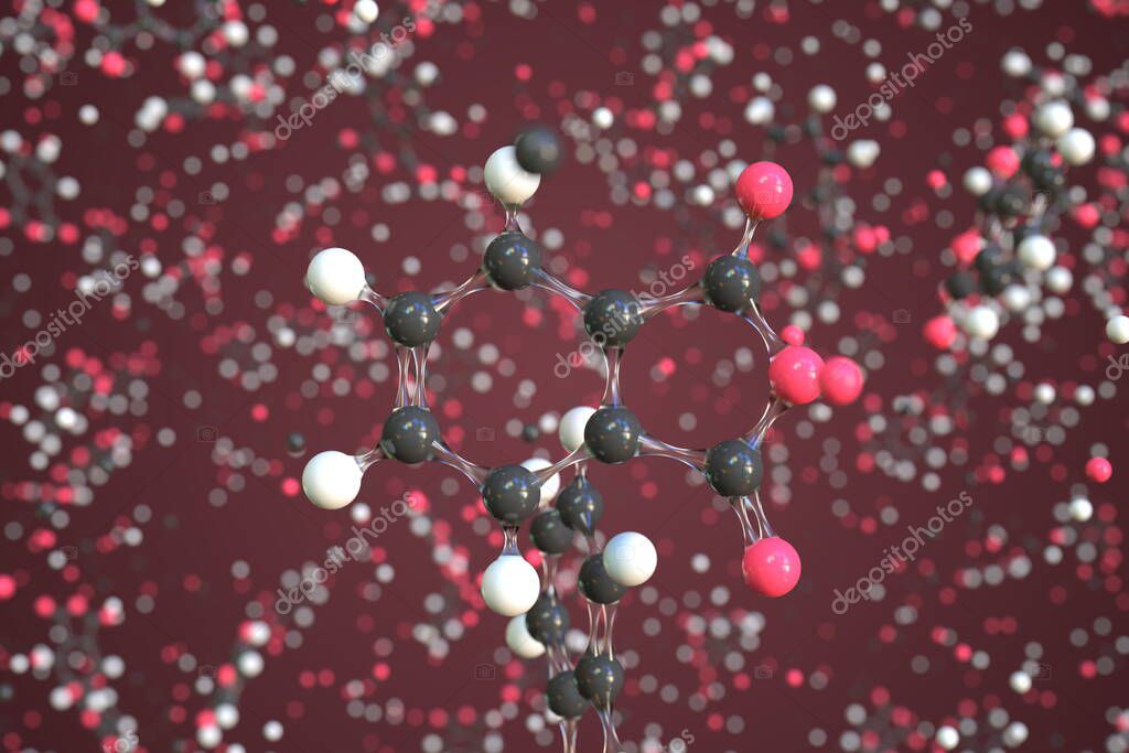 Molécula de anhídrido ftalico, modelo molecular conceptual ... Molécula de anhídrido ftalico, modelo molecular conceptual ...