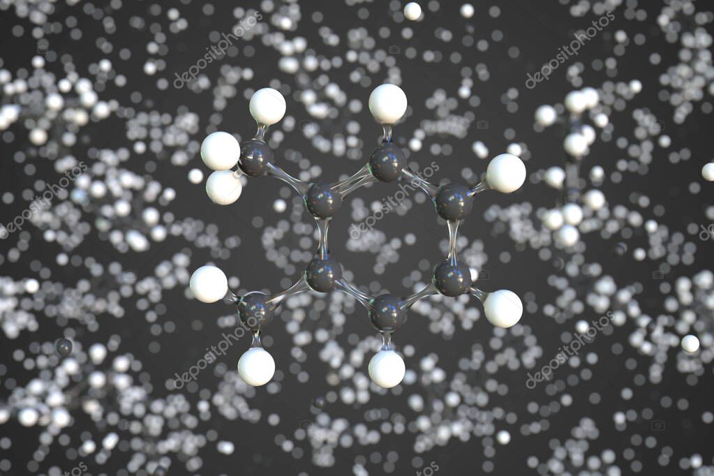 Molécula de xileno hecha con bolas, modelo molecular conceptual ...