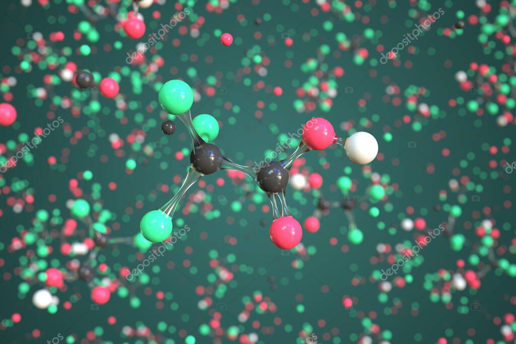 Molécula de ácido tricloroacético, modelo molecular conceptual ... Molécula de ácido tricloroacético, modelo molecular conceptual ...