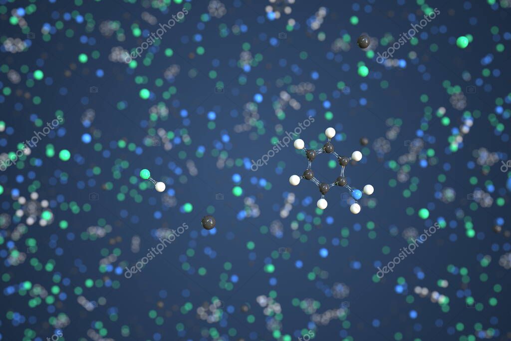 Mol cula de clorhidrato de anilina, modelo molecular conceptual ... Mol cula de clorhidrato de anilina, modelo molecular conceptual ...