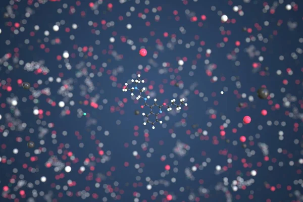 Molécula de clorhidrato de dibucaína hecha con bolas, modelo molecular ...