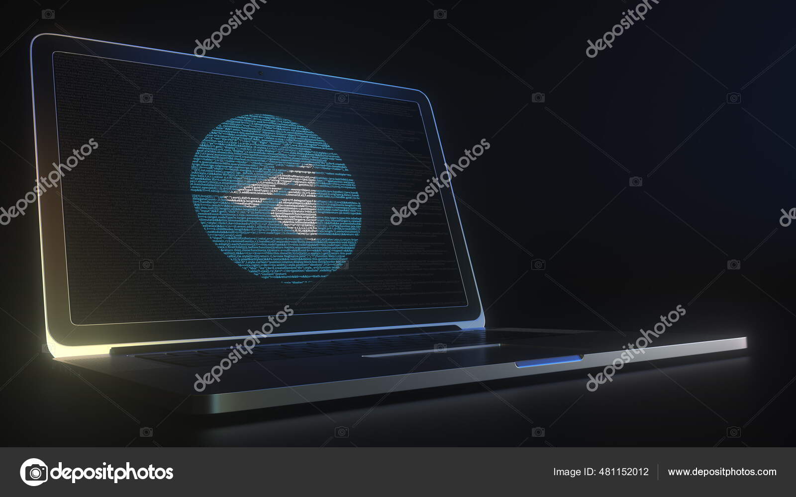 TELEGRAM logo made with computer code on the laptop screen. Editorial conceptual 3d rendering ...